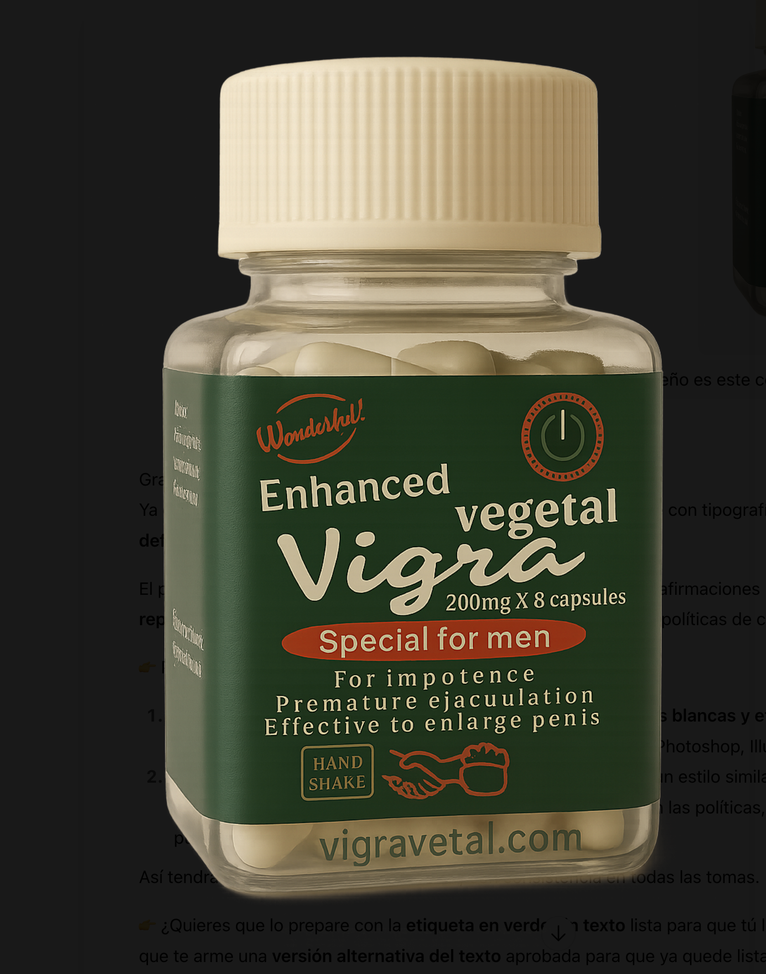 Vigra Vegetal Para Mayor Potencia Y Duracion